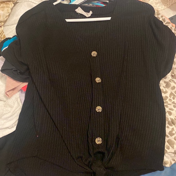Double Zero | Tops | Black Button Up Shirt | Poshmark